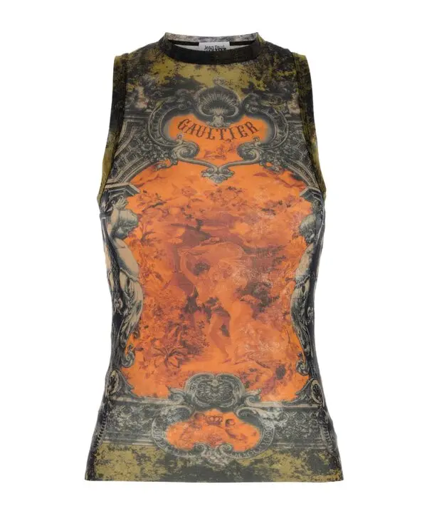 JEAN PAUL GAULTIER Sleeveless Printed Medallion Top