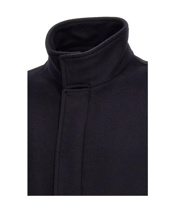 Herno High-neck Coat With Logo Plaque