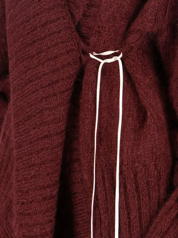 Dries Van Noten Long Sleeve Cardigan With Lace-up Details