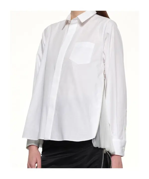 Sacai Button-up Long-sleeved Shirt - White