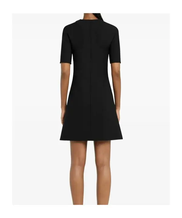 COURREGES A-line Mini Dress With Hook And Eye Fastening - Black