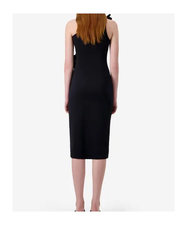 Coperni Asymmetrical Mini Flower Gown - Black