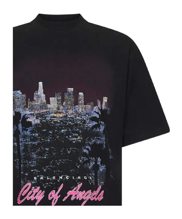 Balenciaga City Of Angels Faded T-shirt - Faded Black