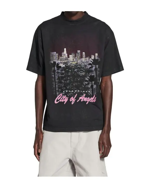 Balenciaga City Of Angels Faded T-shirt - Faded Black