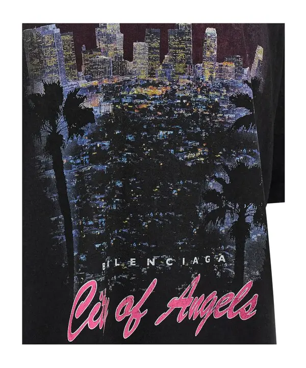 Balenciaga City Of Angels Faded T-shirt - Faded Black