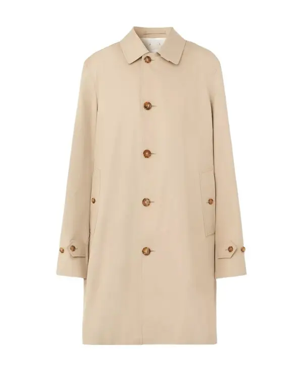 Burberry Single-breasted Button-fastening Coat - Beige