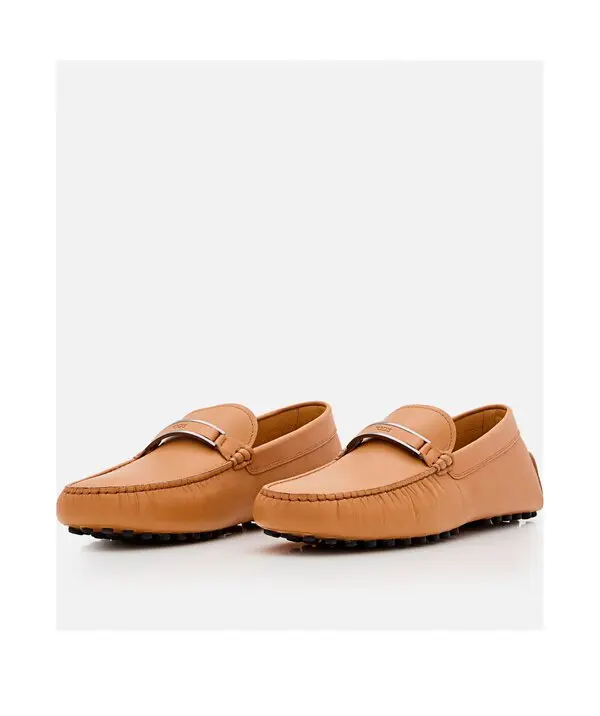 TOD'S Gommino Almond Toe Loafers With Metal Detail