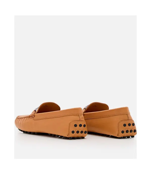 TOD'S Gommino Almond Toe Loafers With Metal Detail