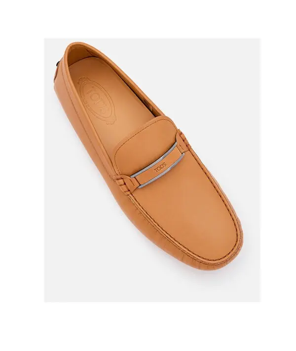 TOD'S Gommino Almond Toe Loafers With Metal Detail
