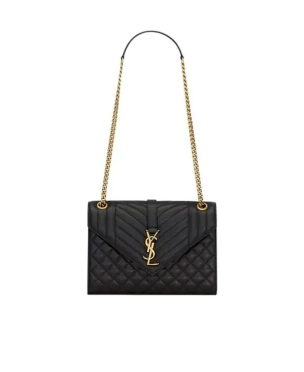 Saint Laurent Envelope Medium Shoulder Bag - Black