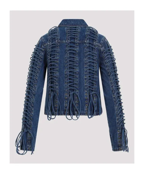JEAN PAUL GAULTIER Long-sleeved Denim Coat With Lace-up Detailing