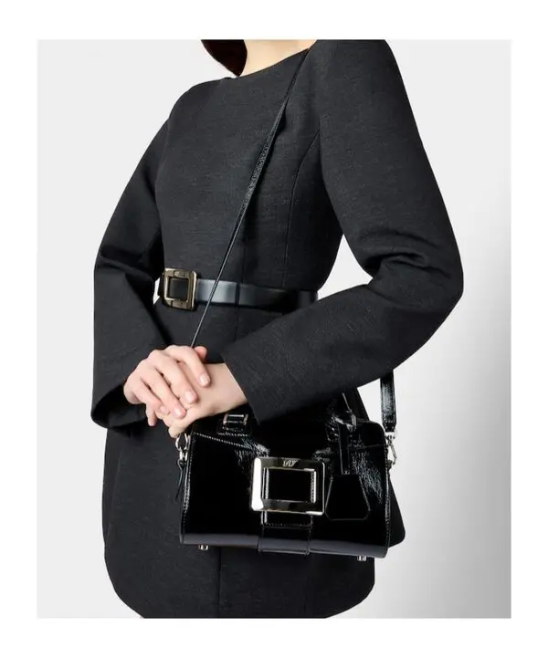 ROGER VIVIER Belle Vivier Mini Bowling Bag - Black