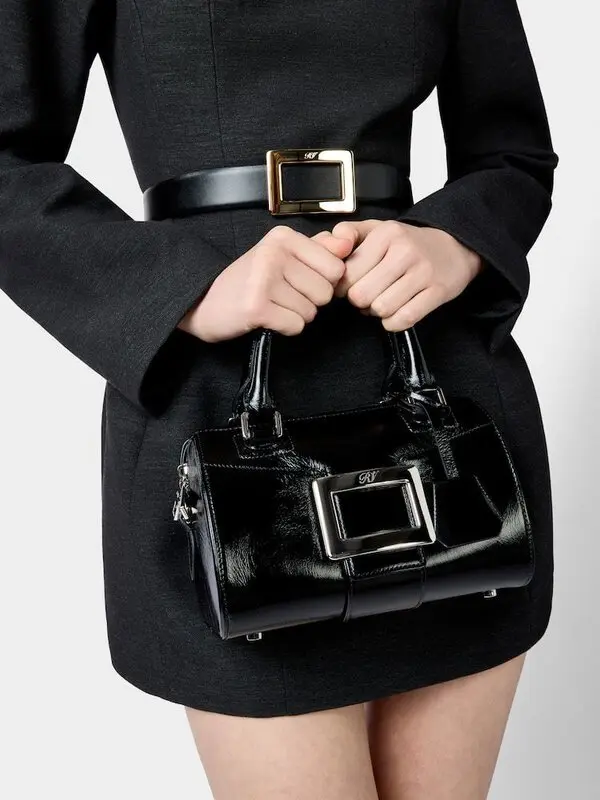 ROGER VIVIER Belle Vivier Mini Bowling Bag - Black