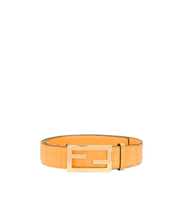 Fendi Embossed Logo Monogram Buckle Belt - Orange