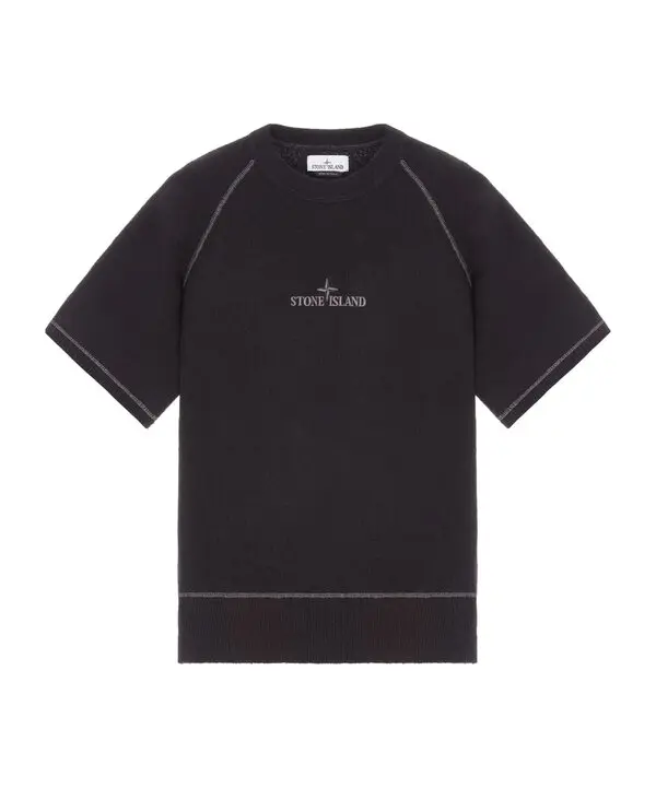 Stone Island Logo-embroidered Short-sleeve Jumper