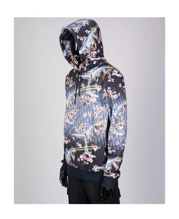 Dior Floral Dinosaur Print Hooded Sweater