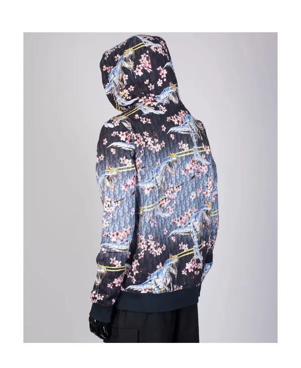 Dior Floral Dinosaur Print Hooded Sweater