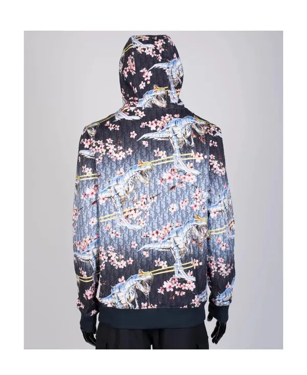 Dior Floral Dinosaur Print Hooded Sweater