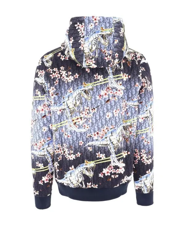 Dior Floral Dinosaur Print Hooded Sweater