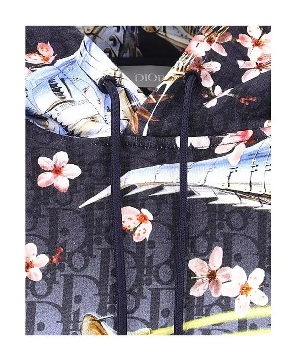 Dior Floral Dinosaur Print Hooded Sweater