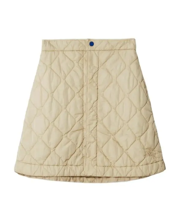 Burberry Quilted Mini Skirt With Equestrian Knight Embroidery - Nude