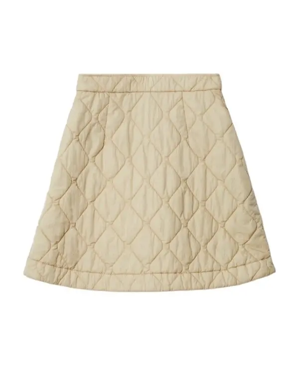 Burberry Quilted Mini Skirt With Equestrian Knight Embroidery - Nude