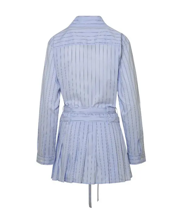 AMBUSH Striped Belted Mini Shirt Dress