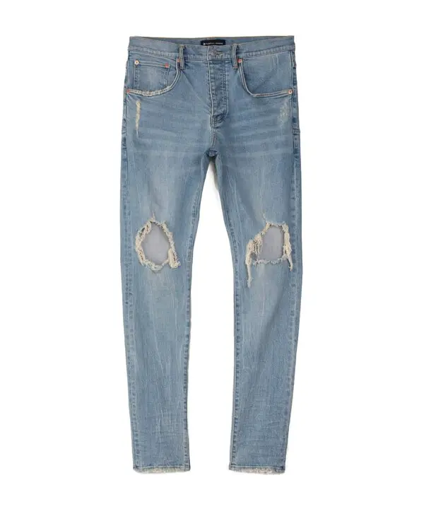 PURPLE BRAND Distressed Slim-fit Jeans - Light Indigo