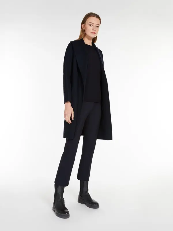 Max Mara Belted Long-sleeved Coat - Black