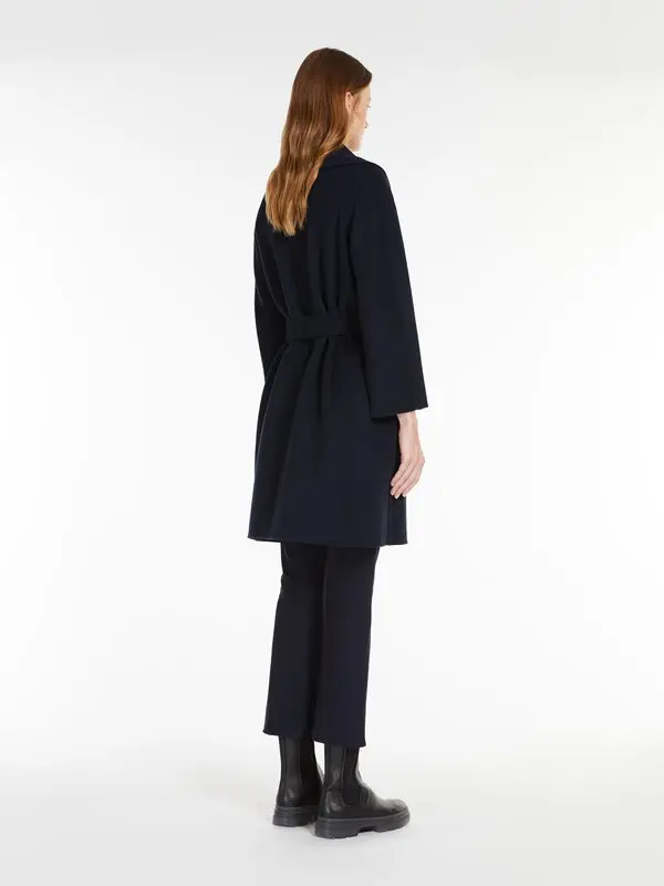 Max Mara Belted Long-sleeved Coat - Black