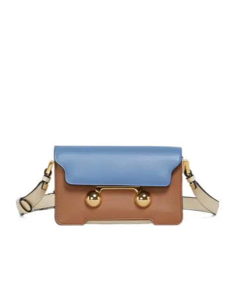 Marni Trunkaroo Mini Shoulder Bag - Light Blue, Light Brown And White