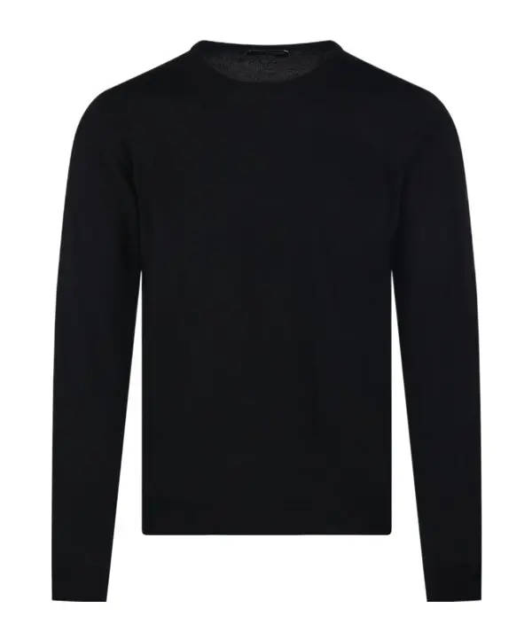 ROBERTO COLLINA Virgin Wool Round Neck Sweater - Black