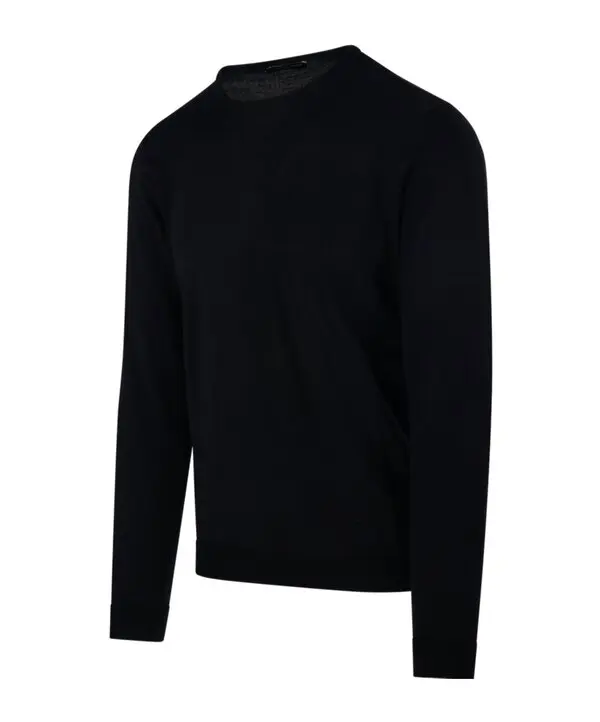 ROBERTO COLLINA Virgin Wool Round Neck Sweater - Black