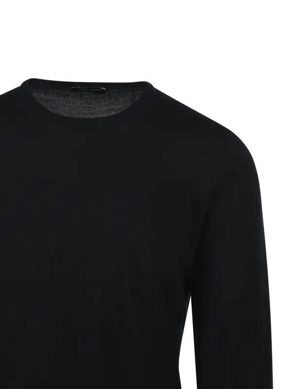 ROBERTO COLLINA Virgin Wool Round Neck Sweater - Black