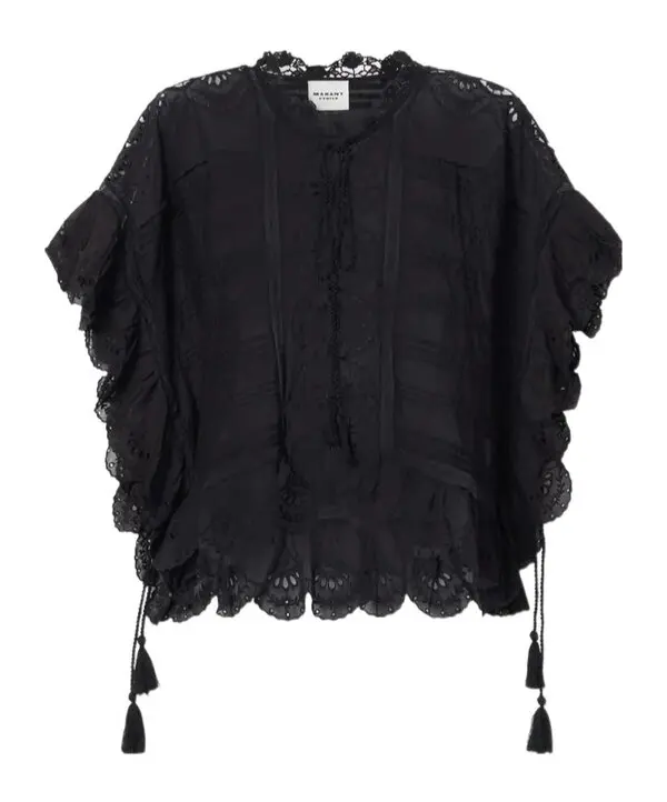 Isabel Marant Étoile Lace Ruffled Top - Black