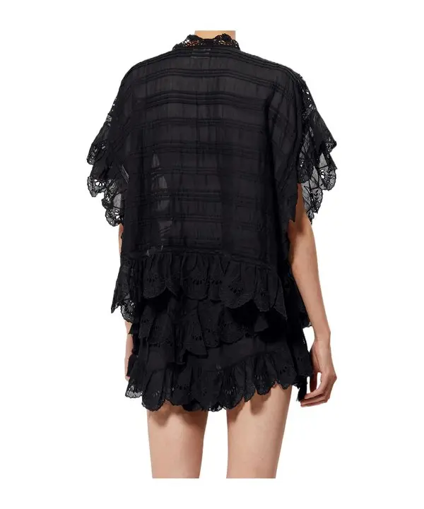 Isabel Marant Étoile Lace Ruffled Top - Black