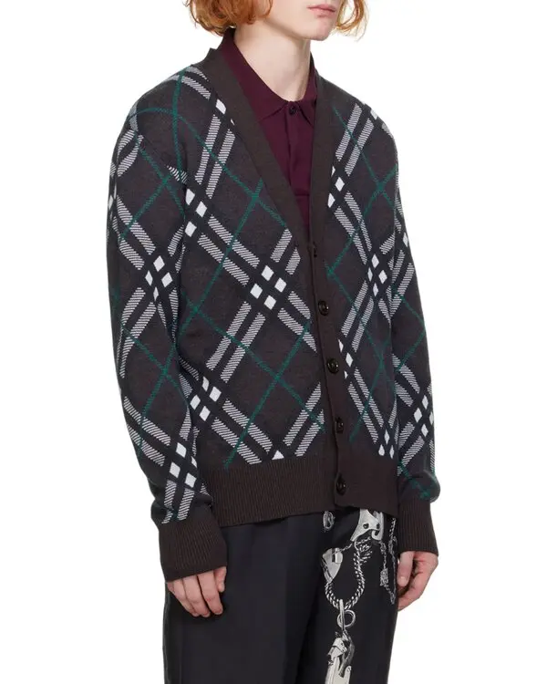 Burberry Checked V-neck Buttoned Cardigan