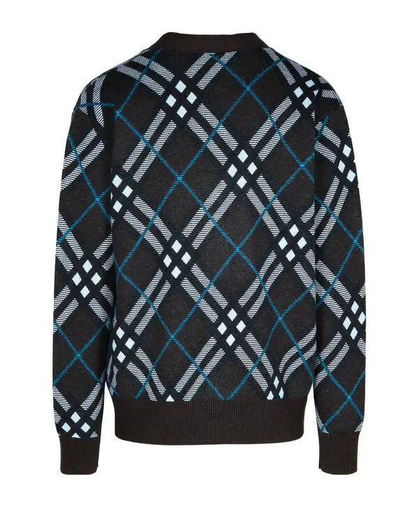 Burberry Checked V-neck Buttoned Cardigan