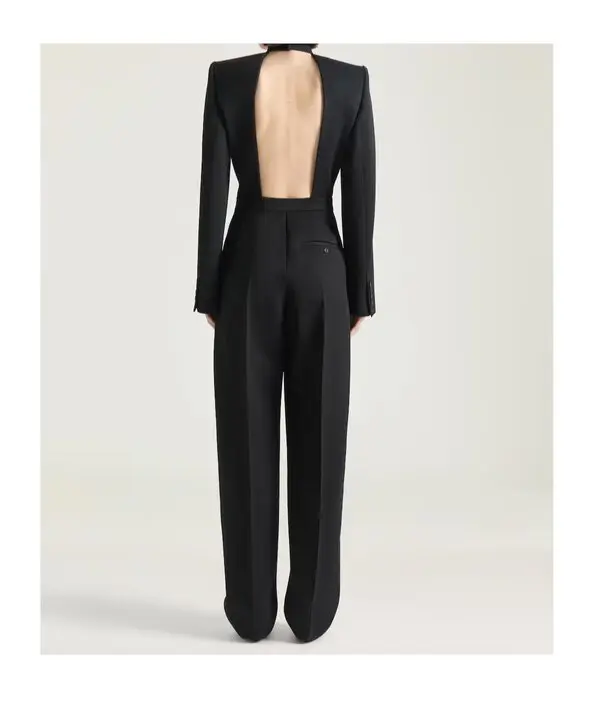 Givenchy Long-sleeve Backless Jumpsuit