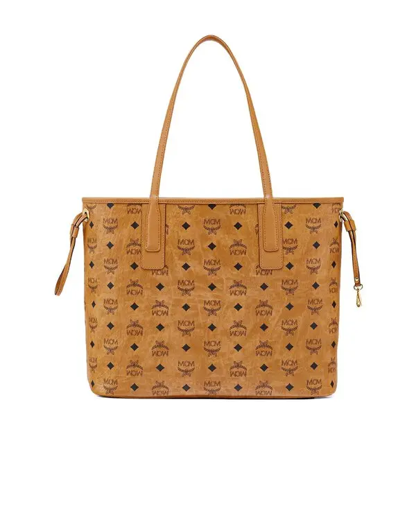 Mcm Liz Visetos Medium Double-sided Shopping Bag With Monogram Pattern