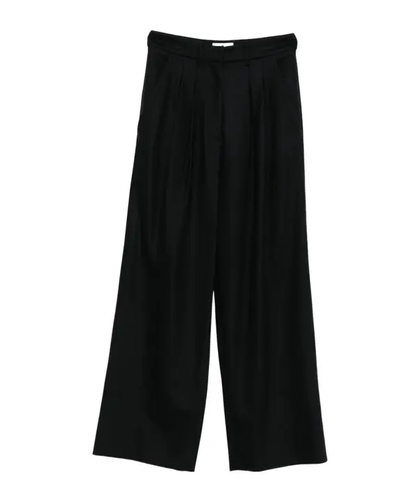 PT TORINO Pleated Wide-leg Trousers - Black
