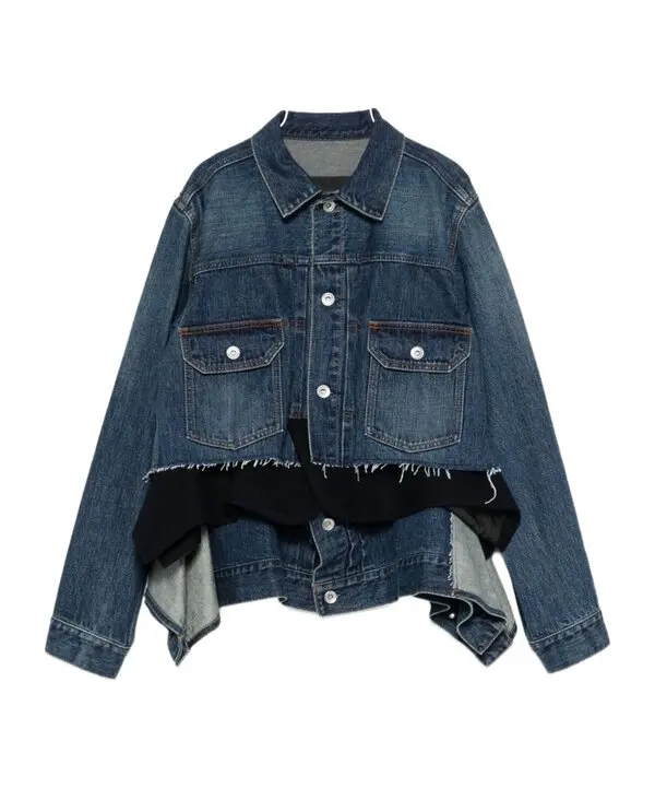 Sacai Long-sleeved Paneled Jacket - Blue