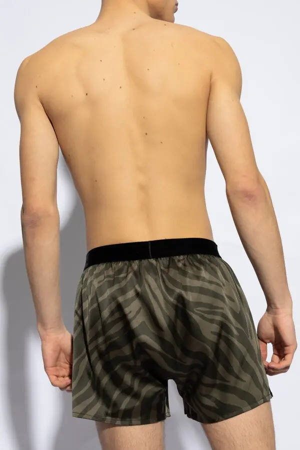 TOM FORD Zebra-print Stretch-silk Boxers