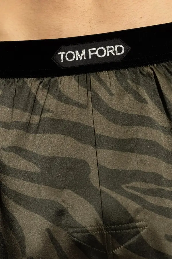 TOM FORD Zebra-print Stretch-silk Boxers