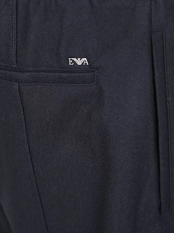 Emporio Armani Elasticated-waist Wool Trousers