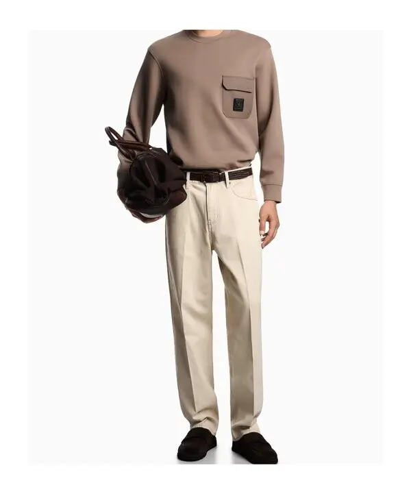 Emporio Armani Crewneck Sweatshirt With Logo Patch