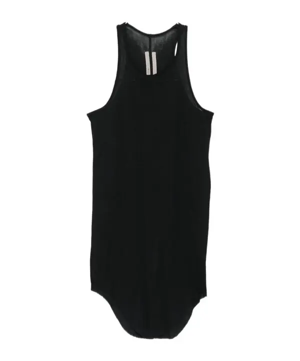 Rick Owens Racer Back Curved Hem Tank Top - Black