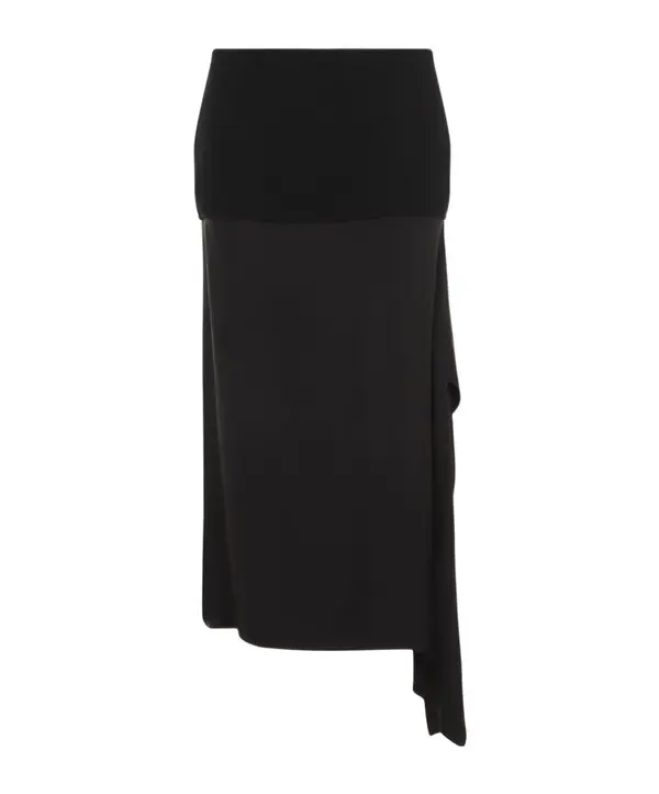JIL SANDER Asymmetrical Midi Skirt - Black