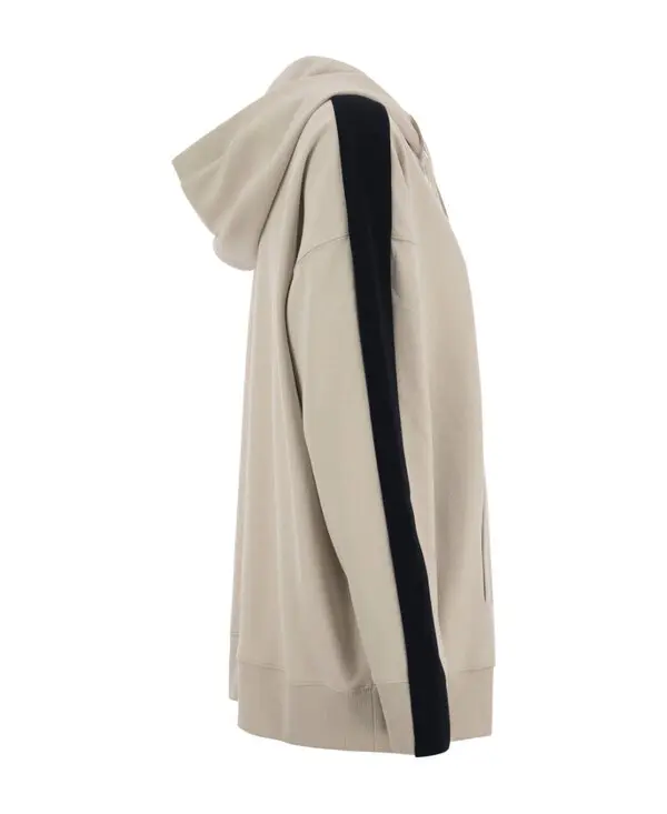 Max Mara Long Sleeve Zip Up Hoodie With Side Detail
