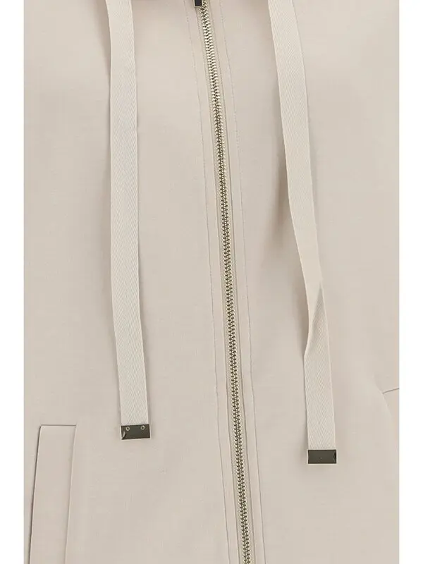Max Mara Long Sleeve Zip Up Hoodie With Side Detail